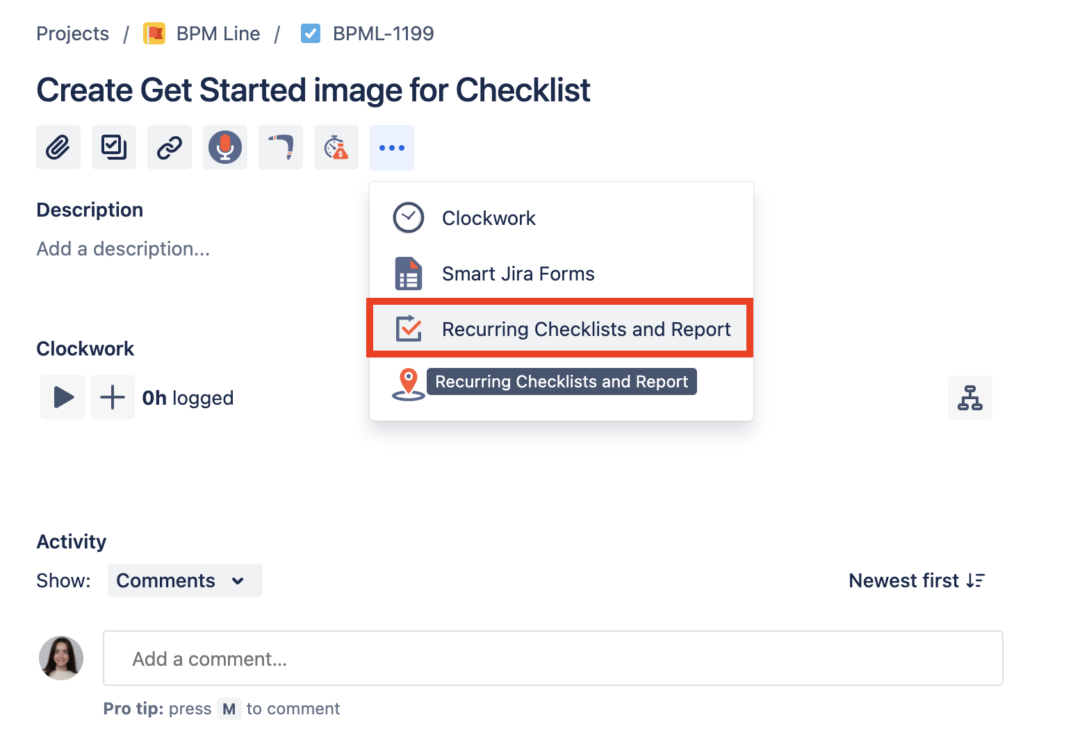 Manual Checklist Addition to Jira issue